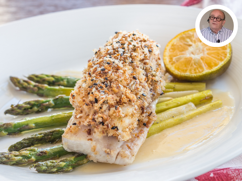 Ombrina in crosta con asparagi | HelloFish